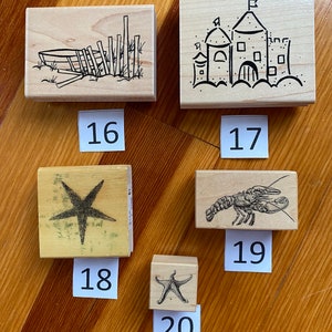 Beach/ocean Themed Rubber Stamp Set 1 and 5 SOLD - Etsy