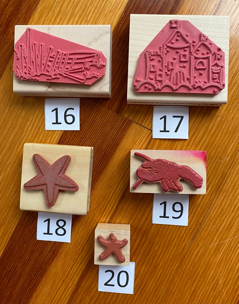 Beach/ocean Themed Rubber Stamp Set 1 and 5 SOLD - Etsy
