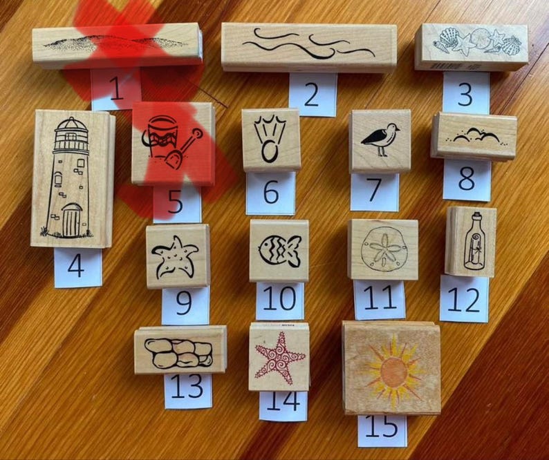 Beach/ocean Themed Rubber Stamp Set 1 and 5 SOLD - Etsy