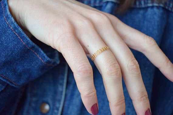 Gold Chain Ring Dainty Layered Ring for Women Simple - Etsy Australia