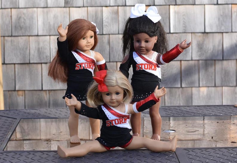 Custom Competition Cheer Leading Uniform Replica for 18" AG Dolls, 15 ...