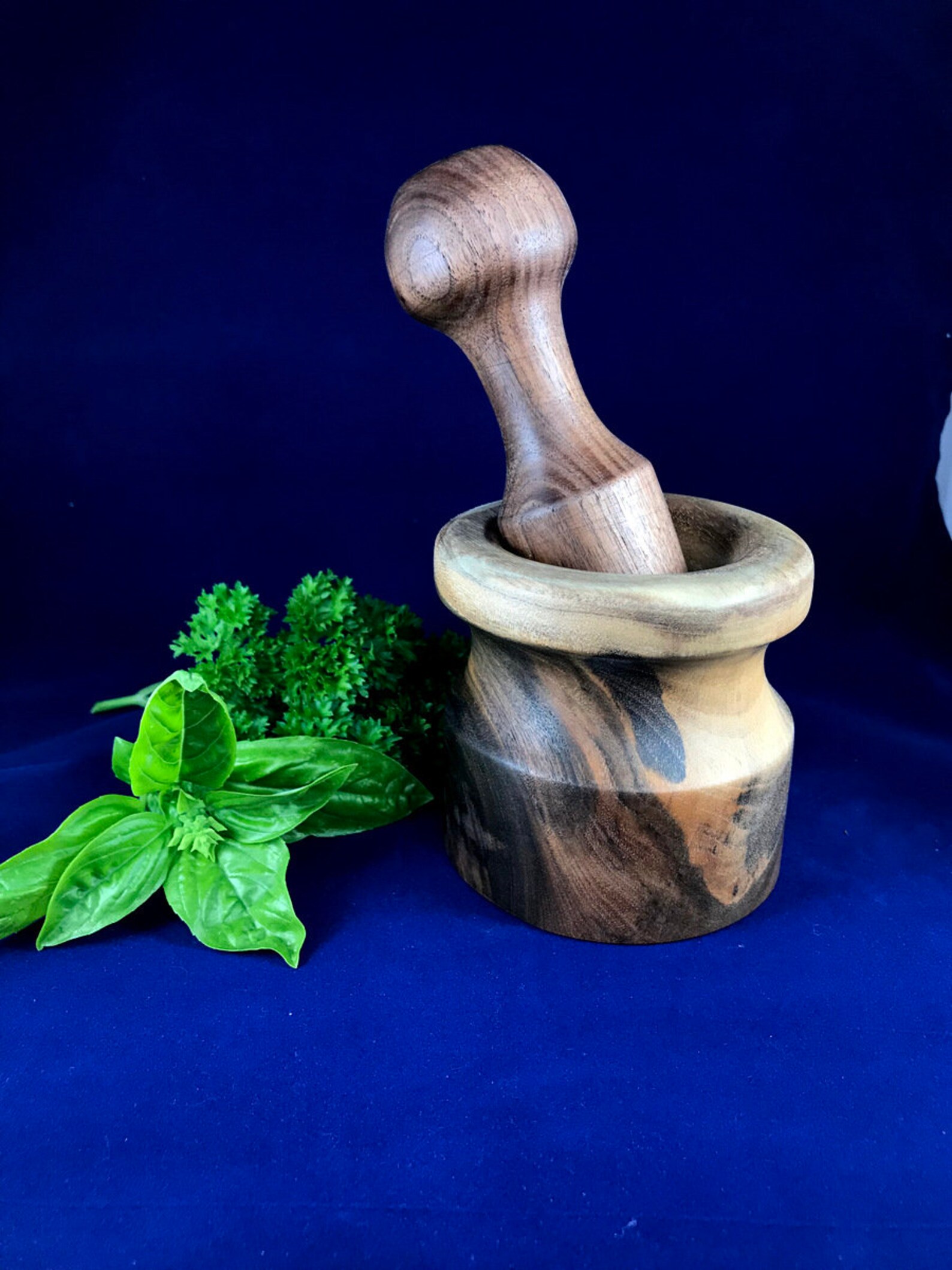 Farmhouse Rustic Mortar and Pestle Made From Walnut Claro Wood ...