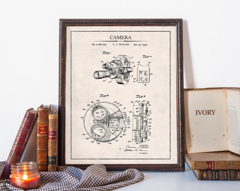 Vintage Movie Camera Patent Print Vintage Camera Wall Decor | Etsy