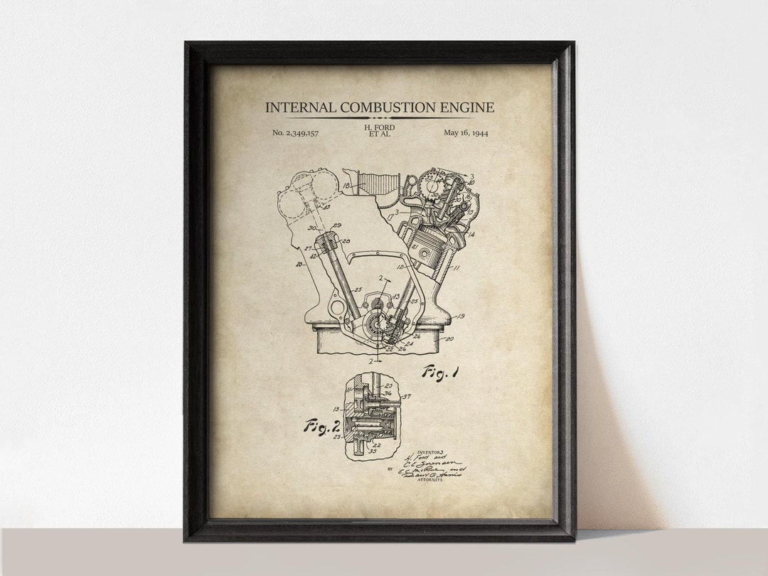 Gift for Mechanic, Henry Ford Art Print, Internal Combustion Engine ...