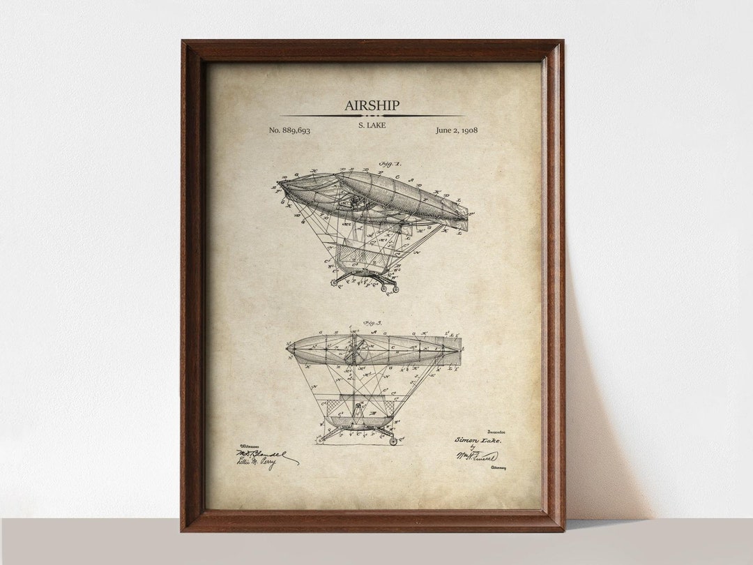 Steampunk Airship Print | Steampunk Wall Decor | Vintage Airship Poster ...