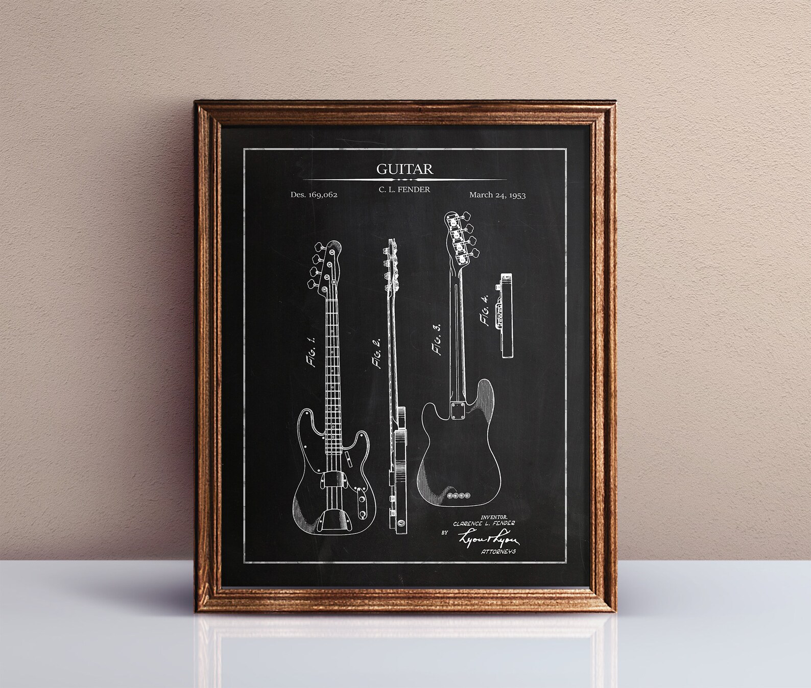 Guitarist Gift Guitar Patent Prints Set of 4 Vintage - Etsy