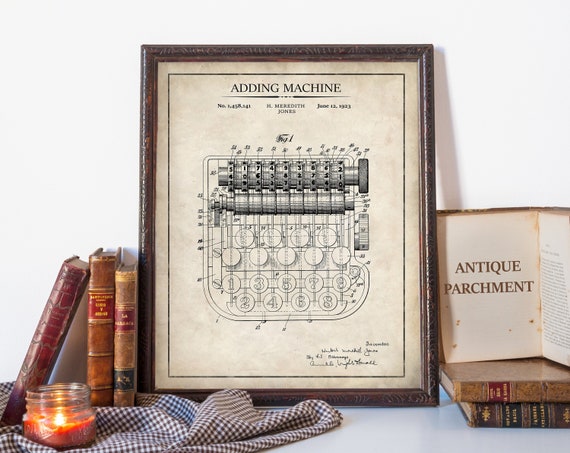 Vintage Calculator Patent Print Adding Machine Perfect | Etsy
