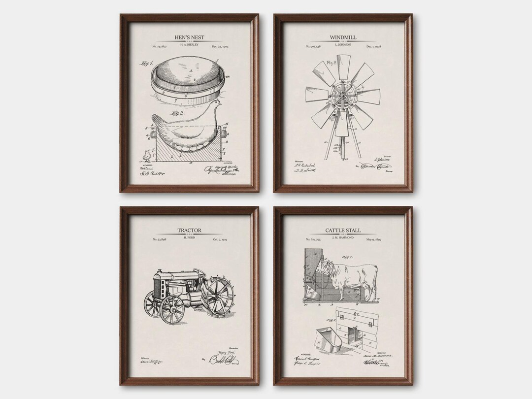 Vintage Farmhouse Prints, Farmhouse Patent Art, Farmhouse Wall Decor ...