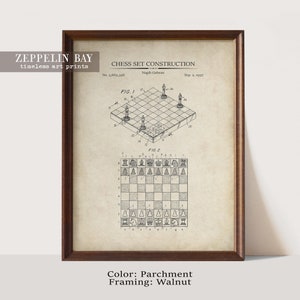 Chess Gift | Chess Print Set of 3 | Vintage Chess Patent Art Prints ...
