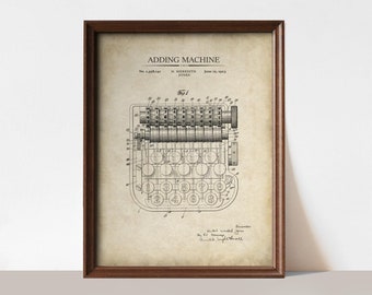 Clockwork Calculator Patent Print Art 1888 - Etsy