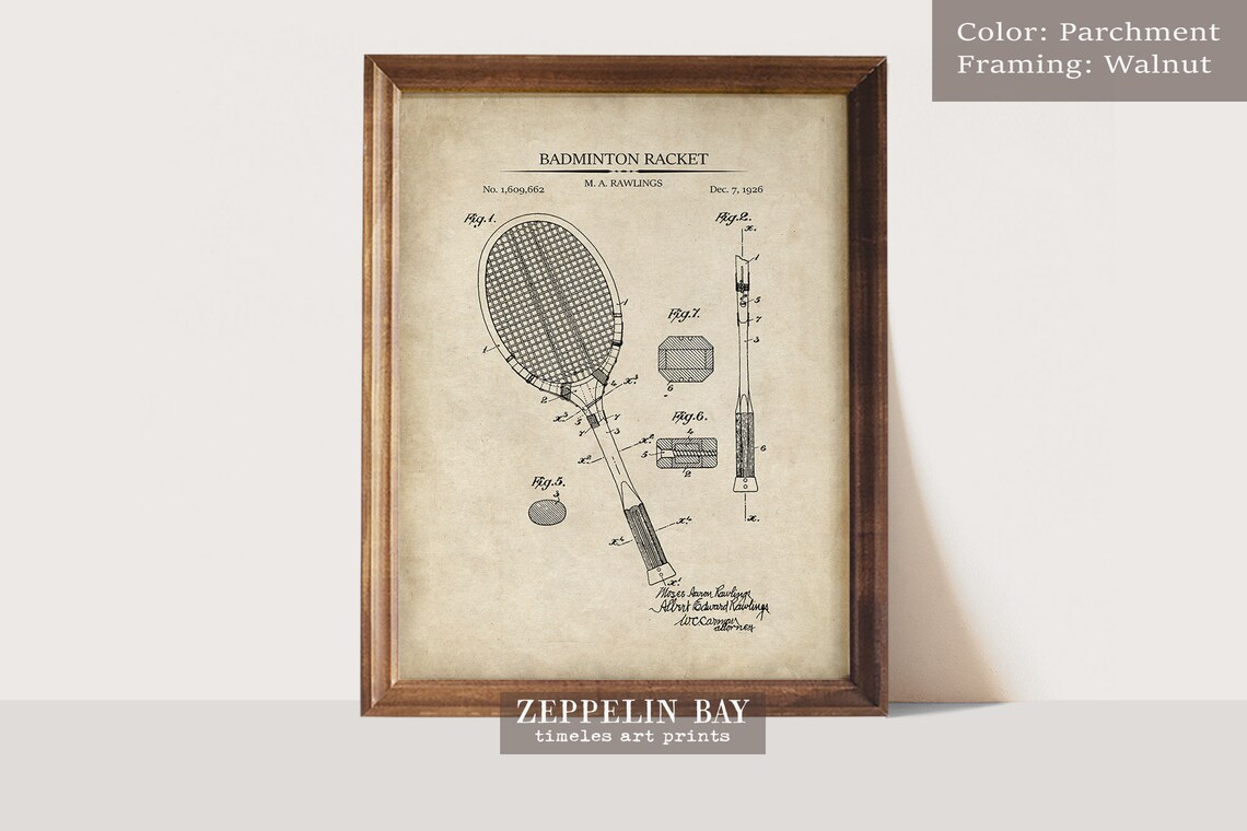 Badminton Gift Badminton Print Set of 3 Vintage Badminton - Etsy