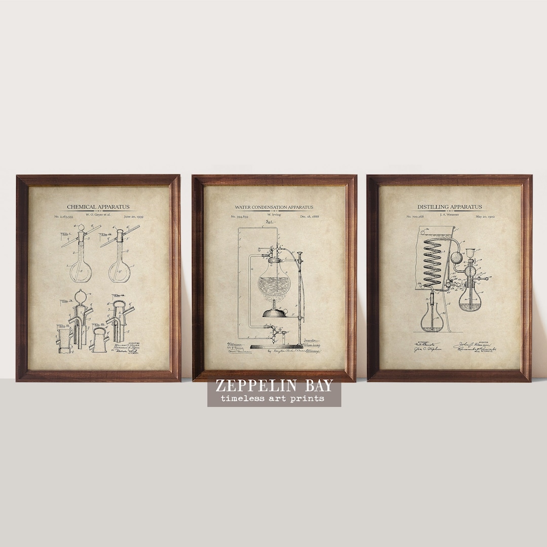Chemist Gift | Chemistry Print Set of 3 | Vintage Chemistry Patent Art ...