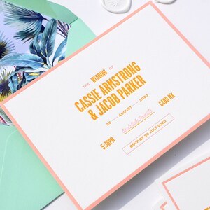 The Resort Wedding Invitation Letterpress Gold Foil Luxury Wedding ...