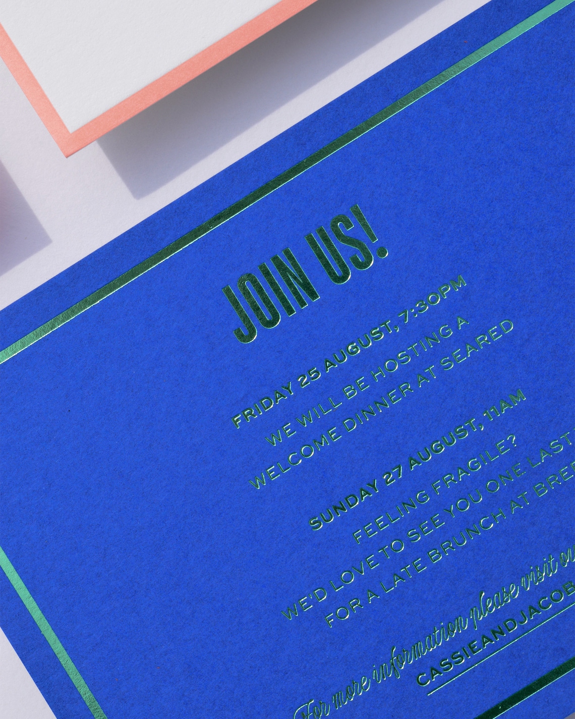 The Resort Wedding Invitation Letterpress Gold Foil - Etsy