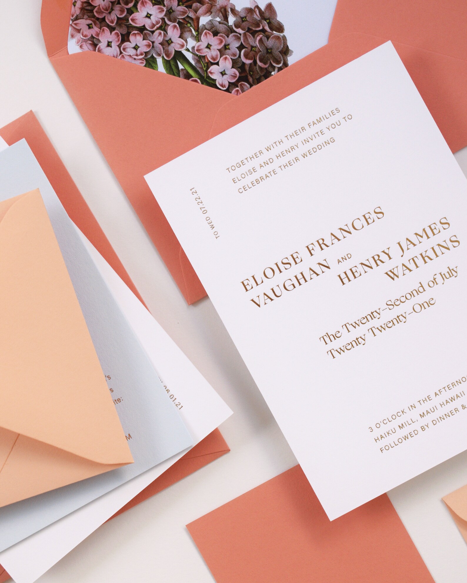 Colorful Wedding Invitations | Letterpress Wedding Invitation | Modern ...