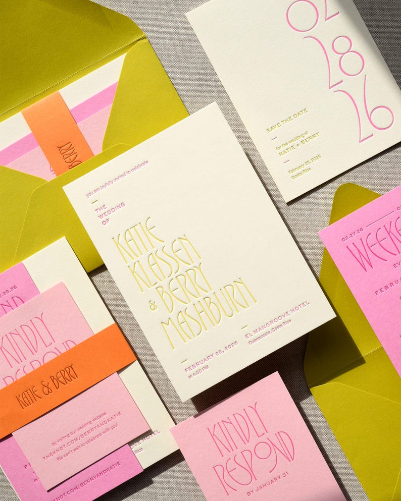 Art Nouveau Wedding Invitations | Colorful Wedding Invitations ...