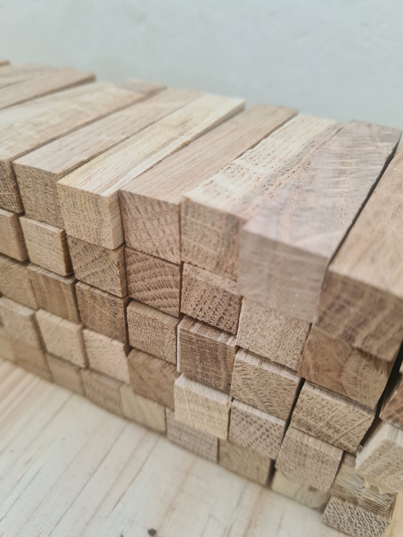Set of 15 Small French Oak Blocks for Diy Works - Etsy