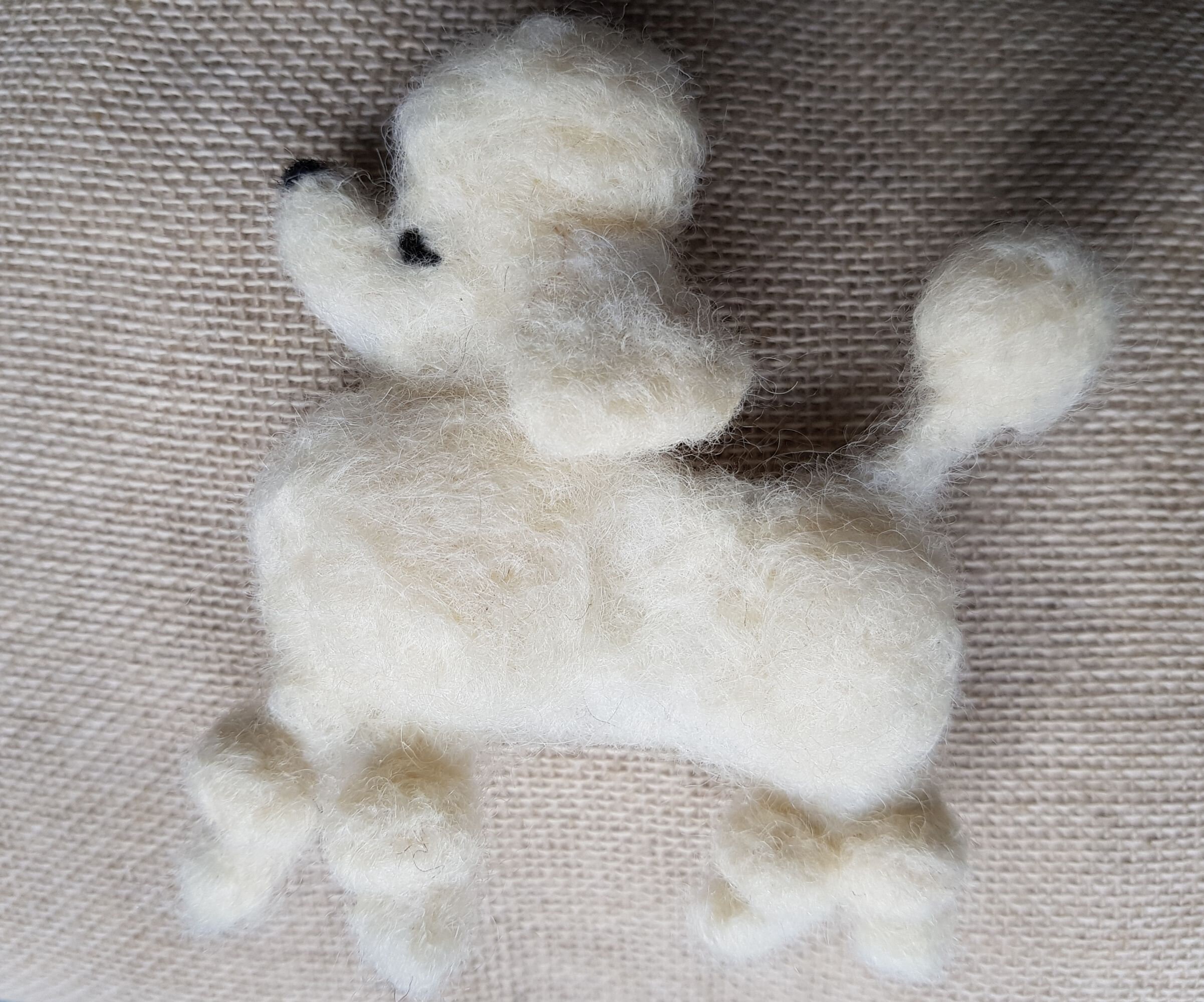 Retro-style Poodle Brooch in Needle Felted Wool | Etsy
