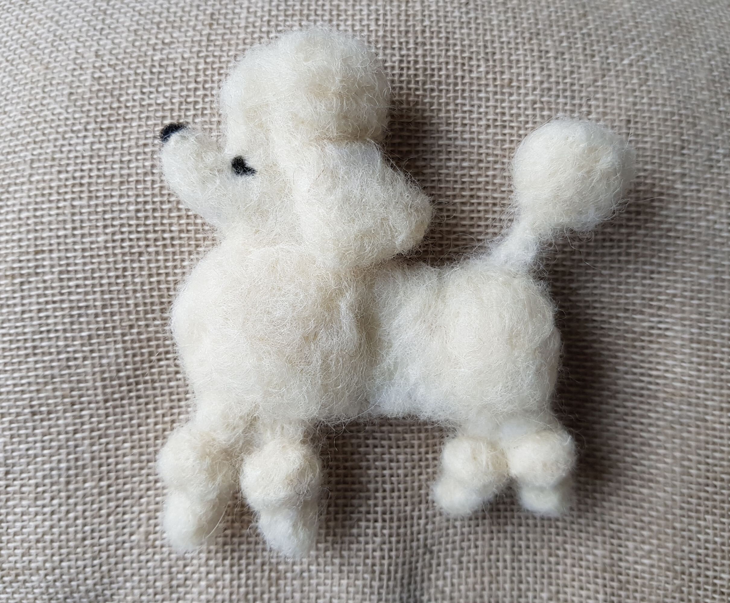 Retro-style Poodle Brooch in Needle Felted Wool | Etsy