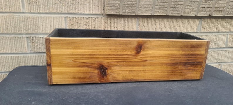 Handmade Cedar Planter Box: Charred Wood Finish, USA Made - Etsy
