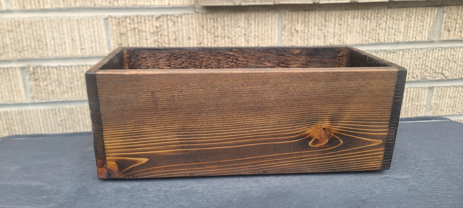 Handmade Cedar Planter Box: Charred Wood Finish, USA Made - Etsy