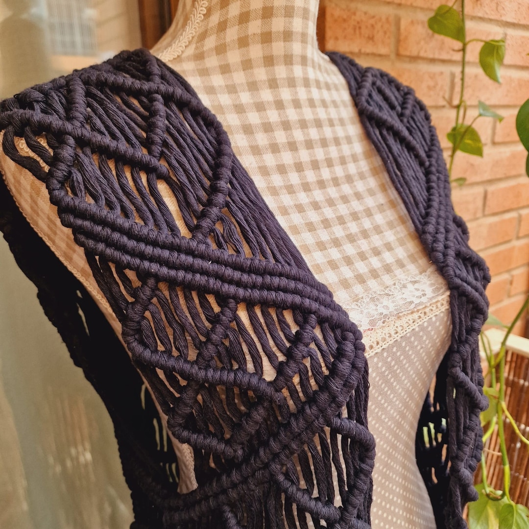 Macrame Vest Pattern / Tutorial in Spanish Step by Step, Explanatory ...