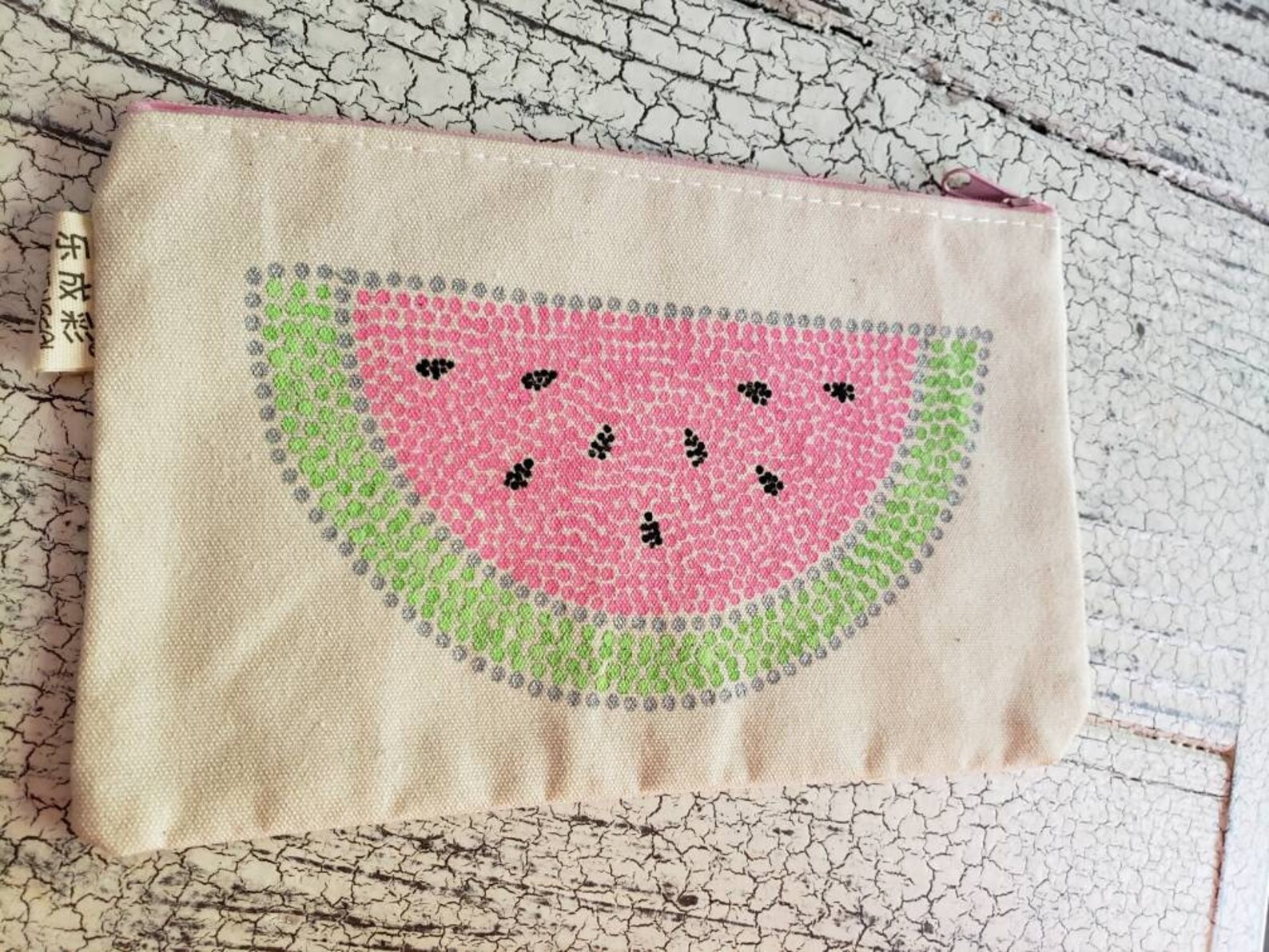 Watermelon Pouch // Make-up Bag // Pencil Case // Small Canvas - Etsy