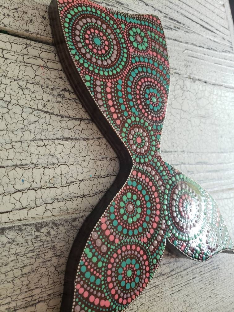 Wooden Mermaid Tail Sign // Dot Art Painting // Wood Home Decor ...