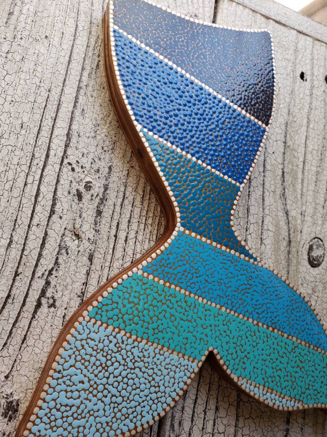 Wooden Mermaid Tail Sign // Dot Art Painting // Wood Home | Etsy