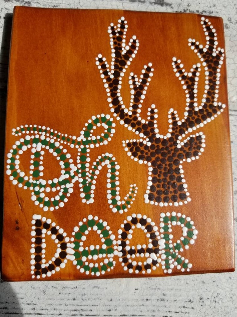 Oh Deer Dot Art Sign // Wood Dot Painting // Home Decor // Wall Art ...