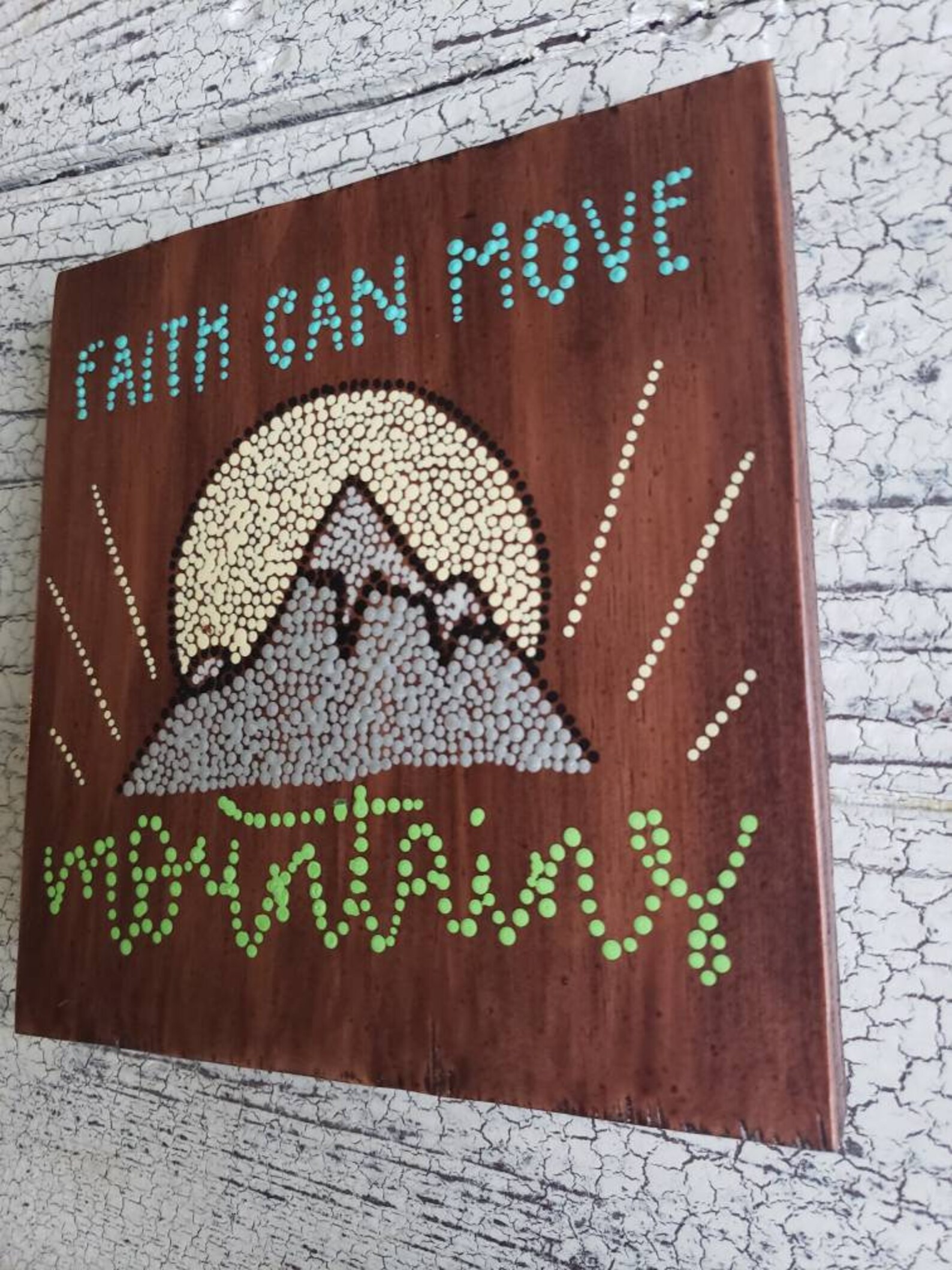 Faith Can Move Mountains Sign // Wooden Wall Decor // - Etsy