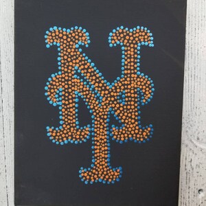 NY Mets Logo MLB 8x10 Inch Canvas Acrylic Dot Art Painting Baseball - Etsy