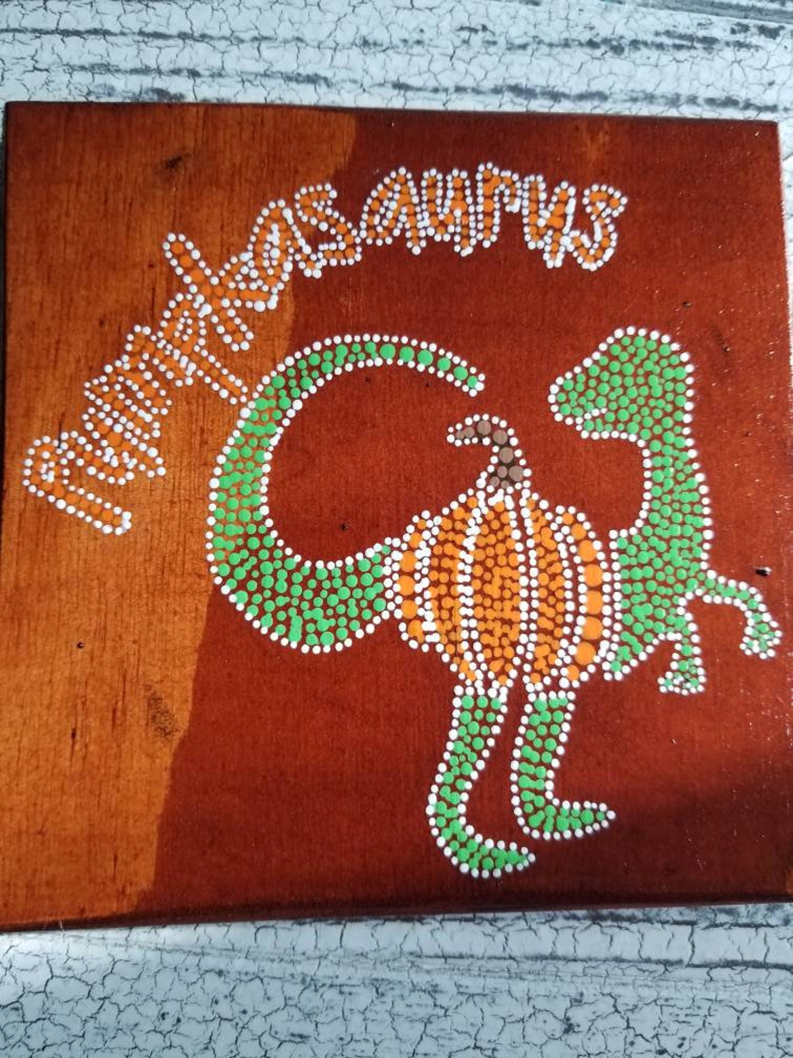 Pumpkasaurus Pumpkin Dinosaur Dot Art Sign // Wood Dot - Etsy