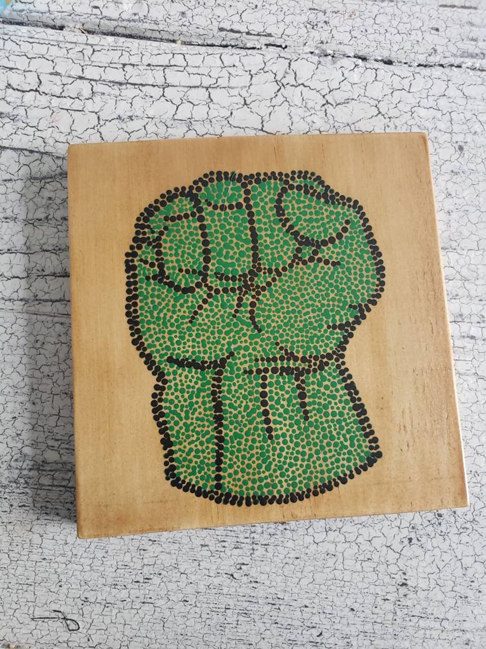 Hulk Hand Dot Art Painting // Wooden Sign // Kids Room Decor ...