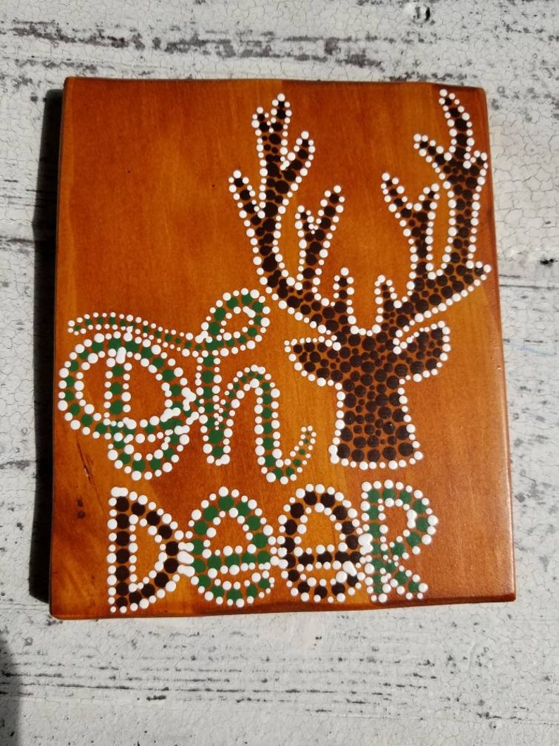 Oh Deer Dot Art Sign // Wood Dot Painting // Home Decor // Wall Art ...