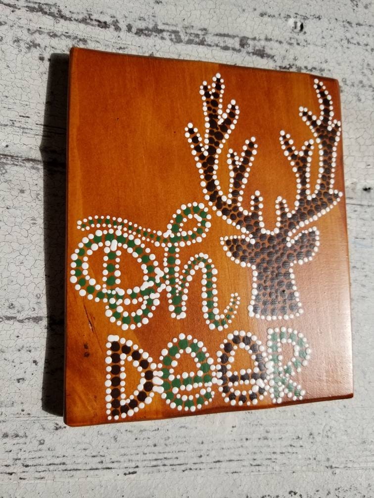 Oh Deer Dot Art Sign // Wood Dot Painting // Home Decor // Wall Art ...