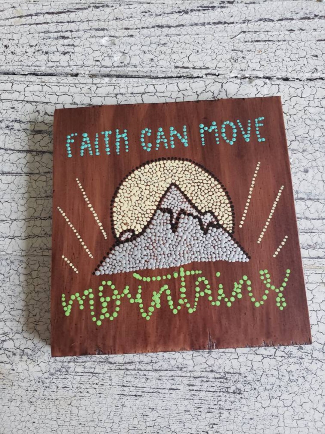 Faith Can Move Mountains Sign // Wooden Wall Decor // Inspirational ...