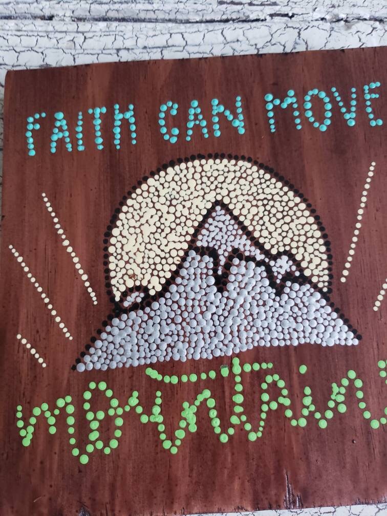 Faith Can Move Mountains Sign // Wooden Wall Decor // Inspirational ...