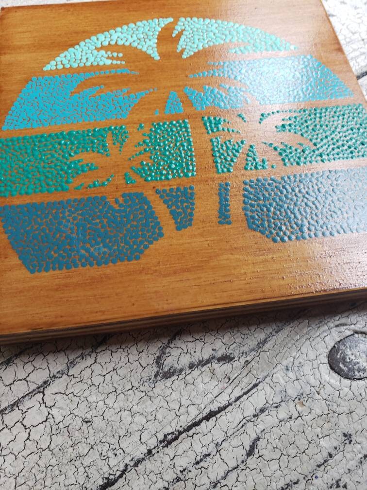 Tropical Island Silhouette Sign // 6x6 Inch Wood // Wooden Hanging Wall ...