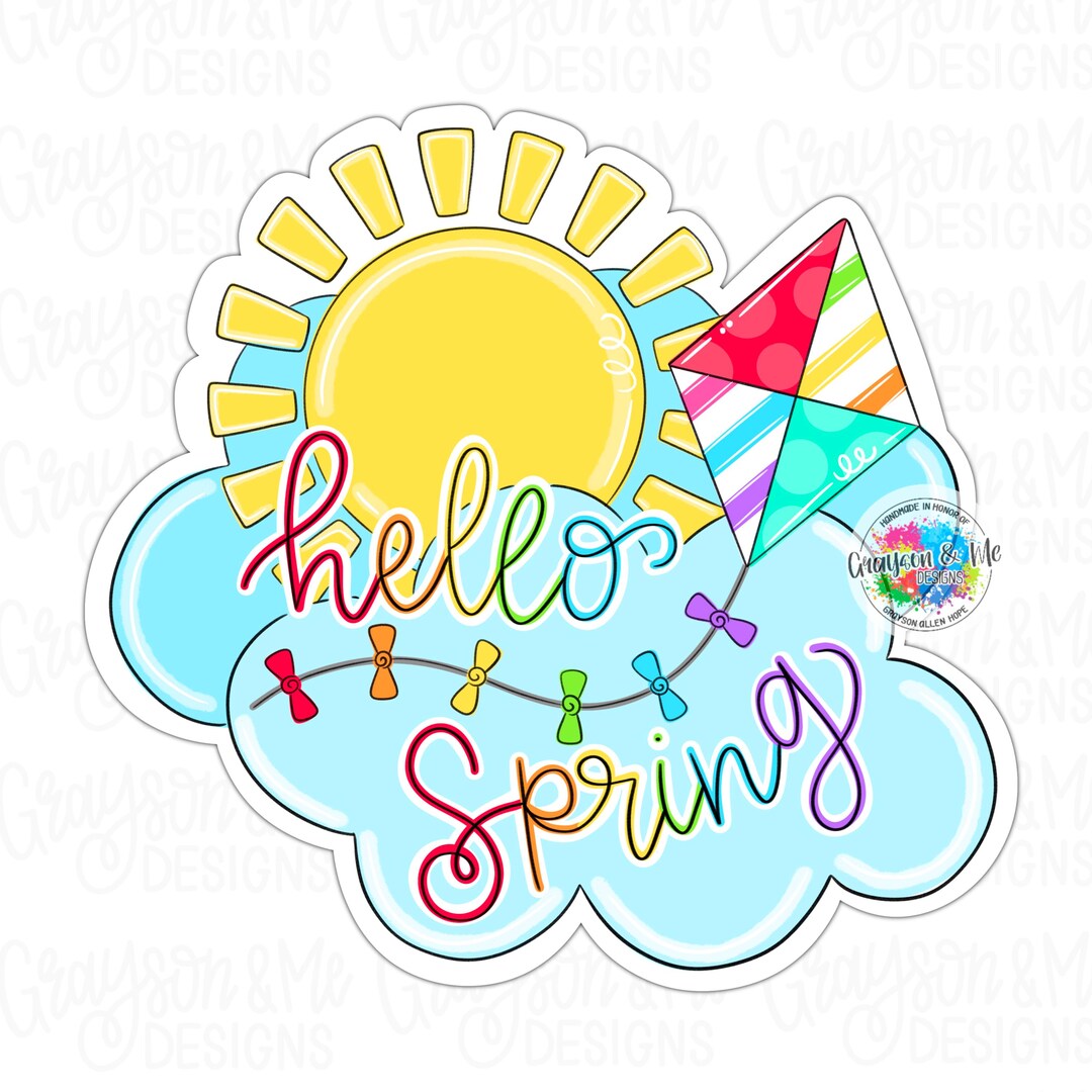 TEMPLATE: Hello Spring Rainbow Door Hanger Template | Spring Kite ...