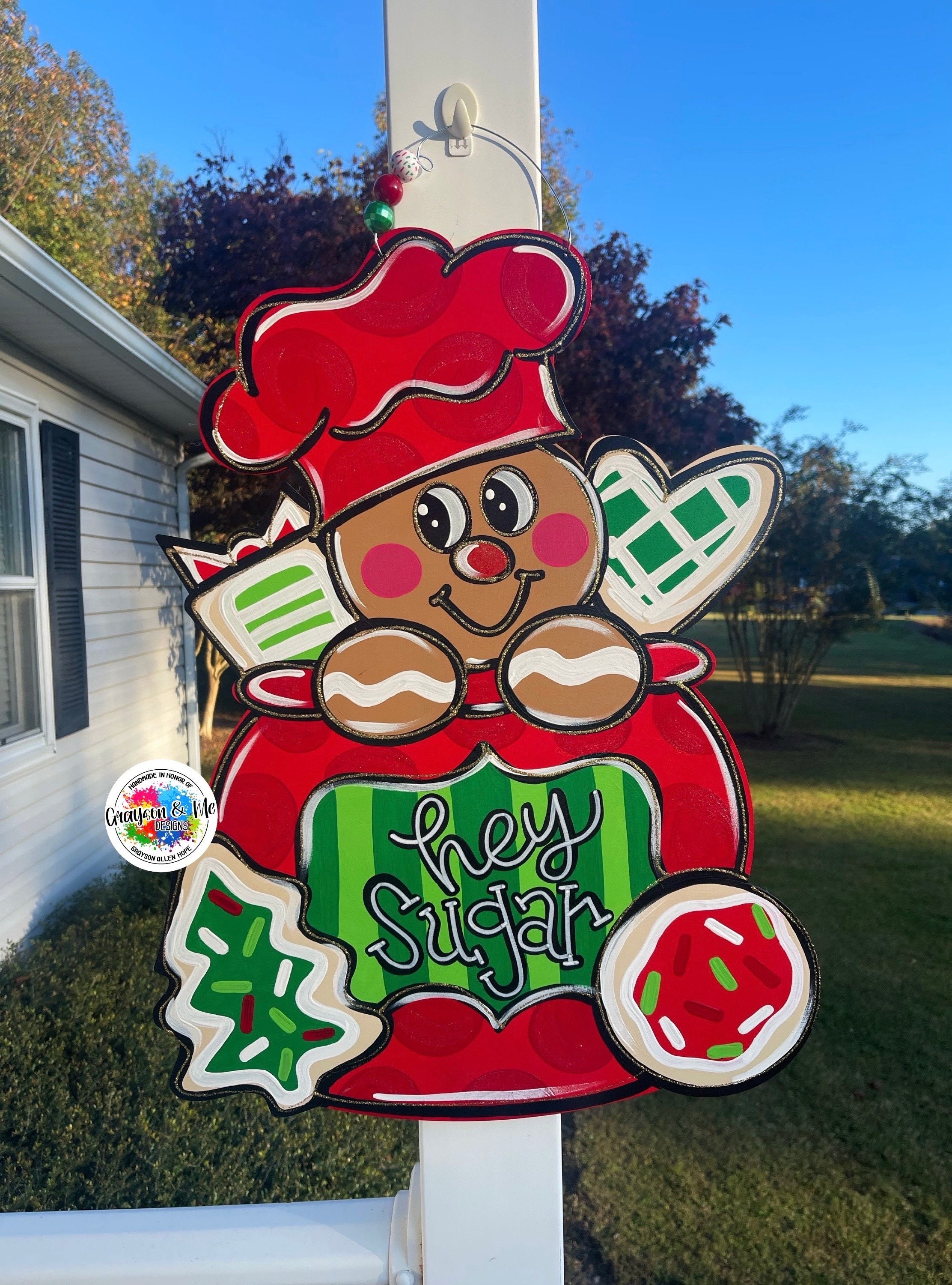 Handpainted Gingerbread Man Door Hanger: Christmas Cookie Decor - Etsy