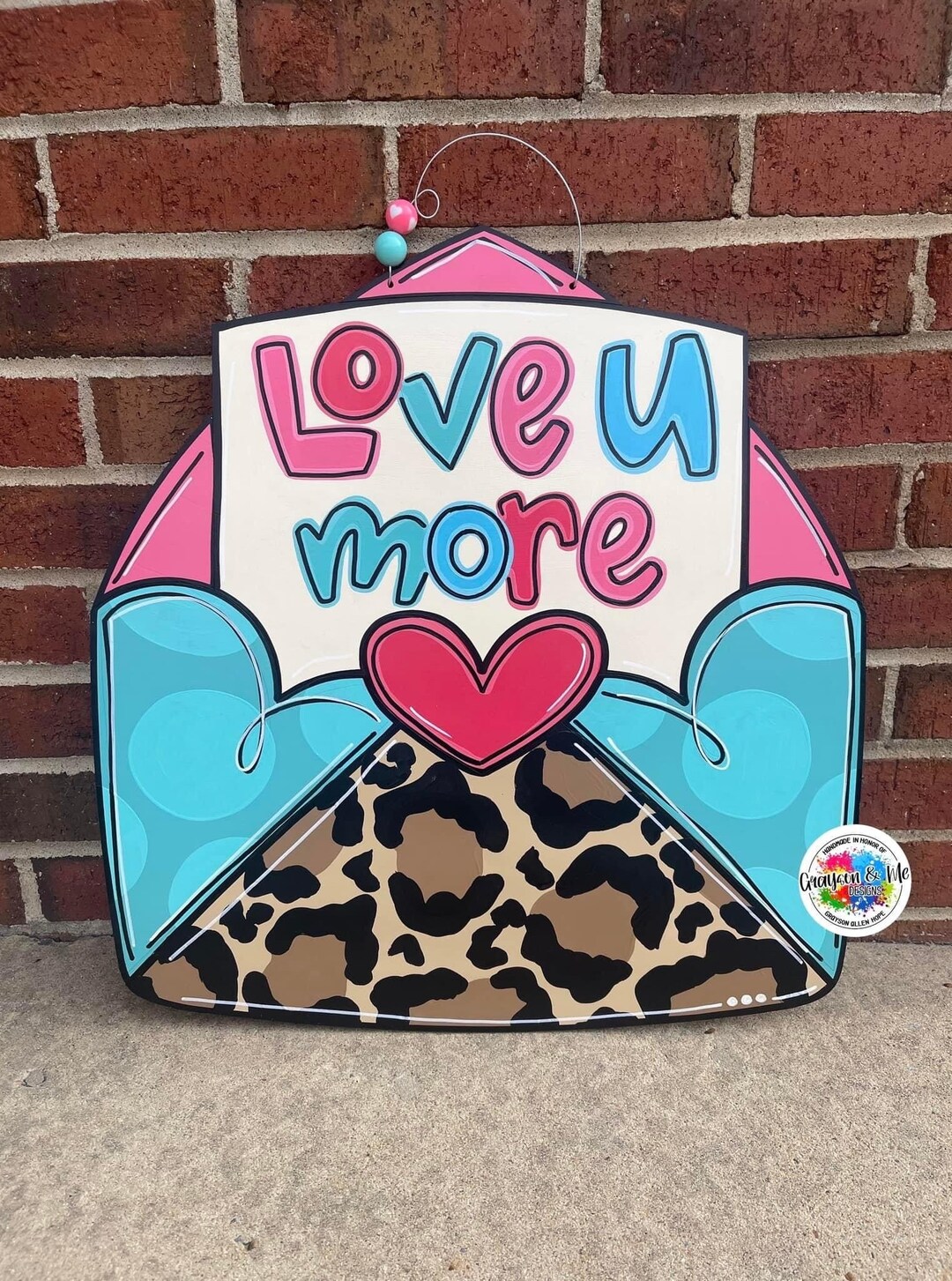 PREORDER: Love U More Door Hanger | Heart Envelope Hanger | Valentines ...