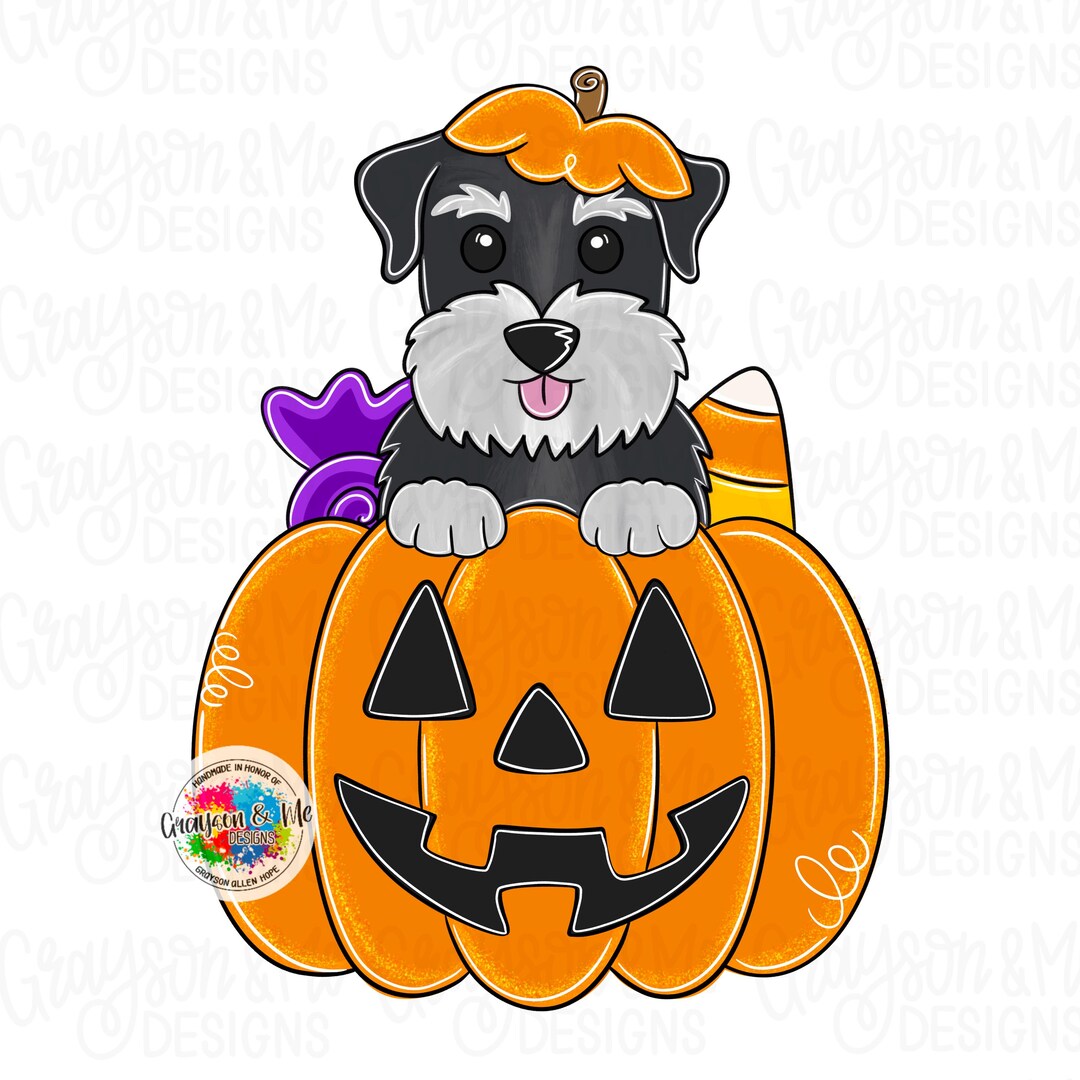 Schnauzer Pumpkin Door Hanger Template: Fall Dog Decor (digital ...