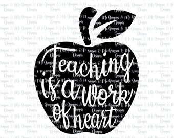 Teaching is a Work of Heart SVG Teacher Svg Teacher Shirt - Etsy