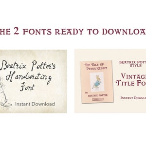 Beatrix Potter Style Font, Font Bundle, Beatrix Potter Handwriting Font ...