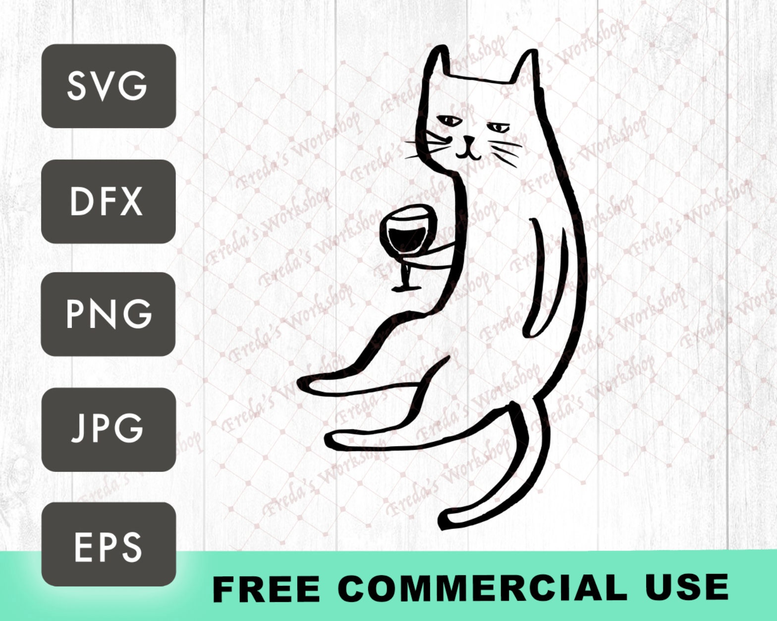 Cat and Wine SVG, Drinking Cat Vector, Cat and Wine Download, Red Wine ...