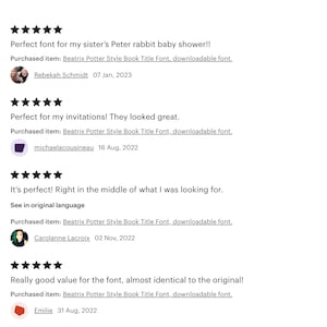 Beatrix Potter Style Book Title Font, Downloadable Font. - Etsy