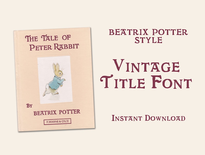 Beatrix Potter Style Font, Font Bundle, Beatrix Potter Handwriting Font ...