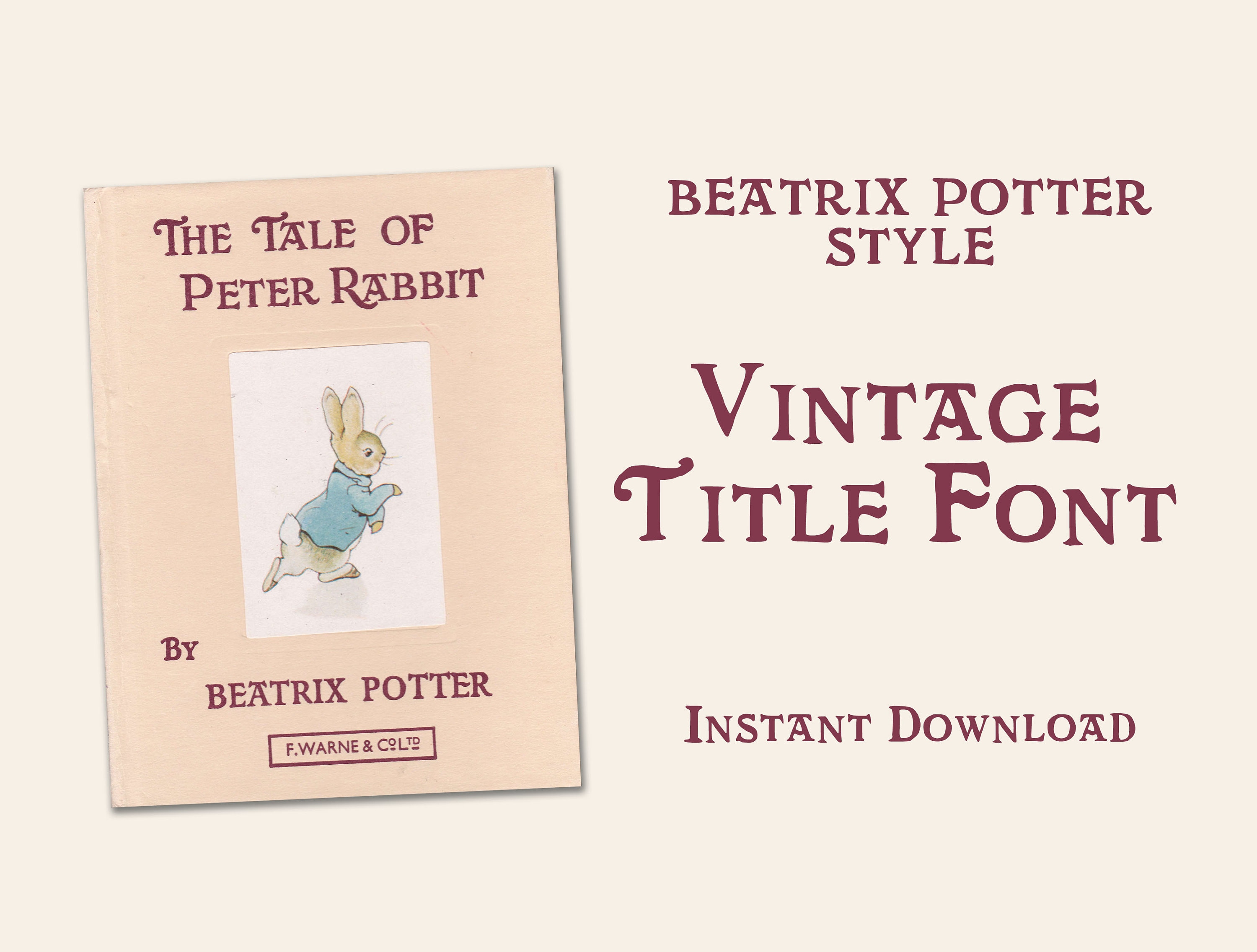 Beatrix Potter Style Font, Font Bundle, Beatrix Potter Handwriting Font ...