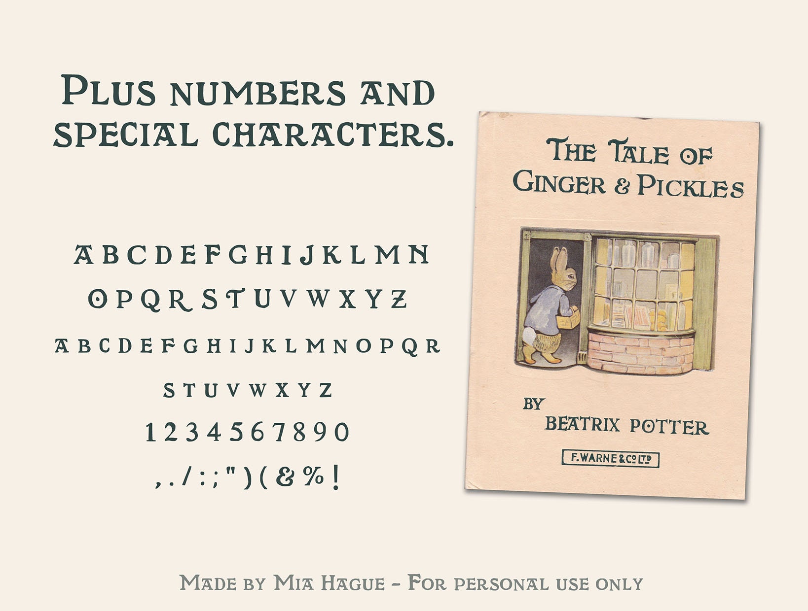 Beatrix Potter Style Font, Font Bundle, Beatrix Potter Handwriting Font ...